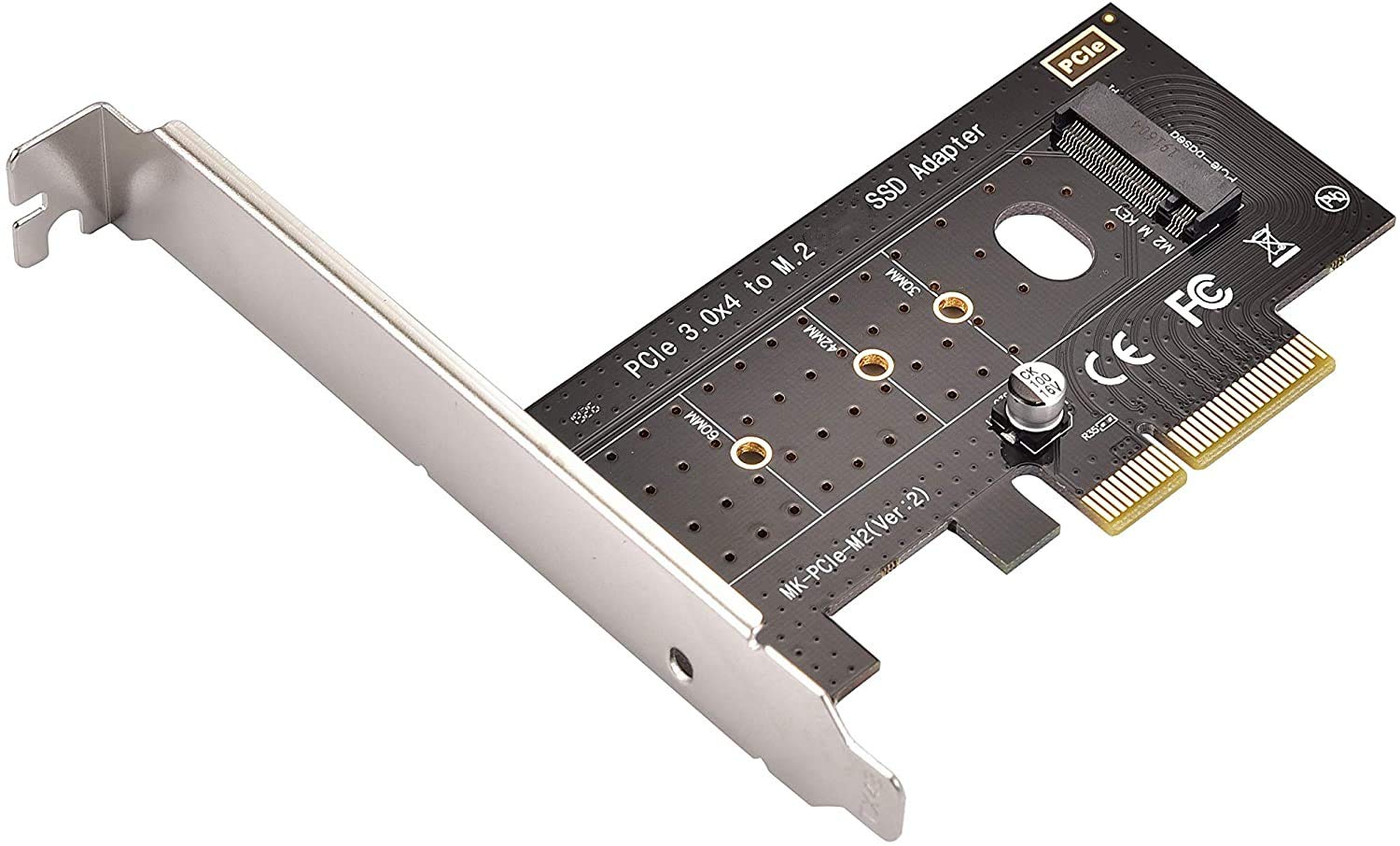 M.2 NVME to PCIe 3.0 x4 Adapter, M.2 NVME SSD to PCI-e 3.0 x 4 Host Controller Expansion Card, Supports 2280, 2260, 2242, 2230 Solid State Drives
