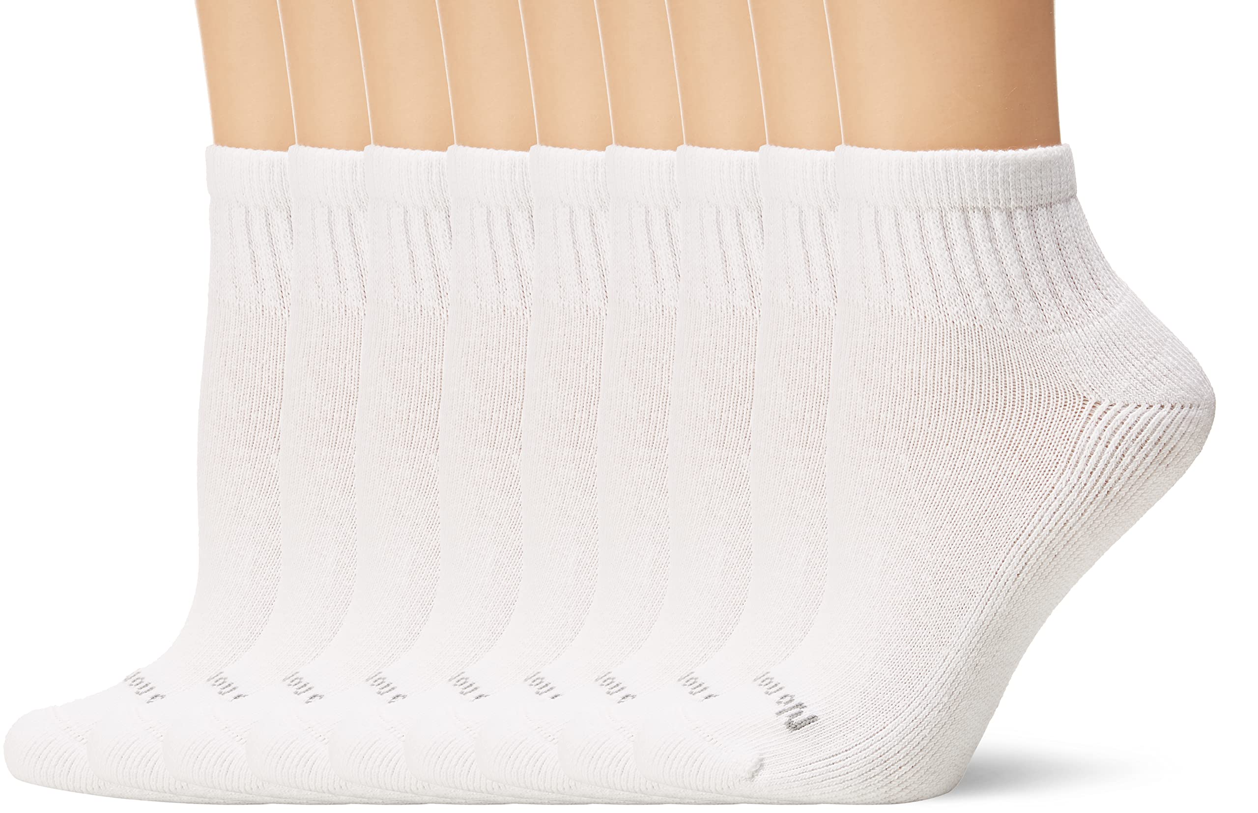 No nonsense womens Ahh Said the Foot Quarter Top Half Cushion Running Socks, White - 9 Pair Pack, One Size US