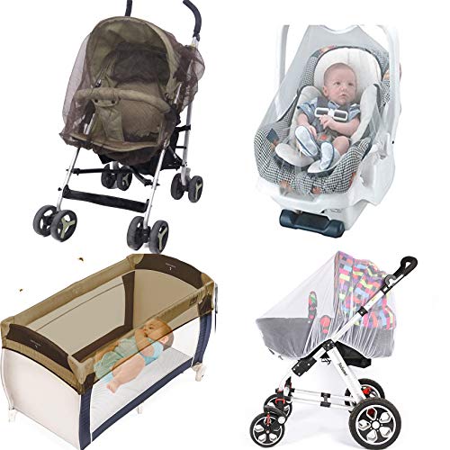 No-See-Um Mesh Mosquito Net for Baby Strollers, Car Seats, Bassinets, Cradles, Playards, Breathable no Harmful Chemicals Available in Grey or Coffee Color(Brown)