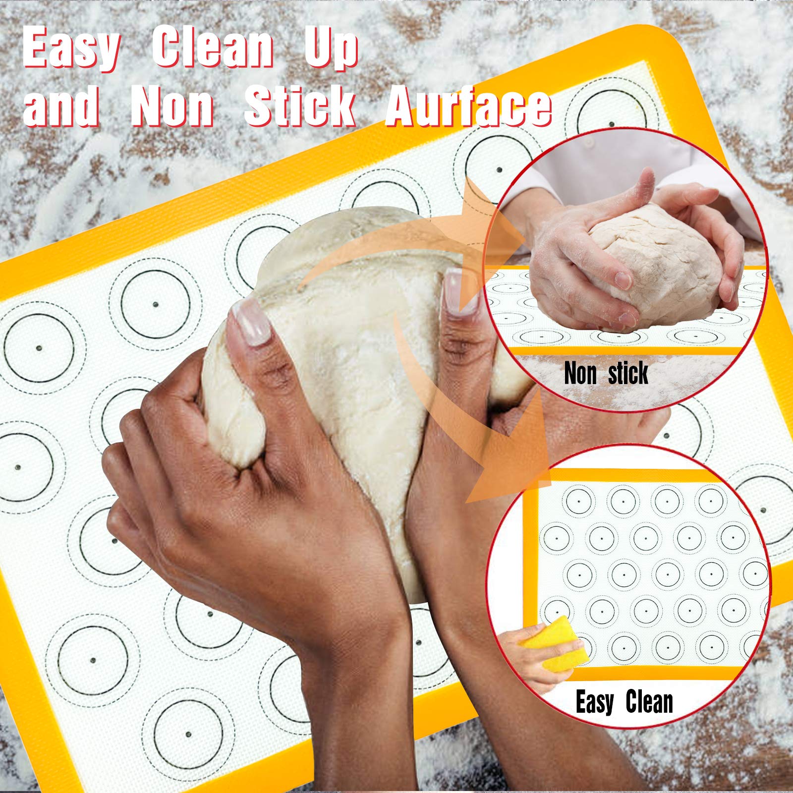 Tailpa Macaron Baking Kit Silicone Mat(22 Pcs Set), Macaron Baking Supplies, Baking Set of 2 Half Sheet Macaron Silicone Mats (16.5"x11.5"), 14 Piping Tip, 2 Piping Bag,2 Bag Tie, 2 Coupler