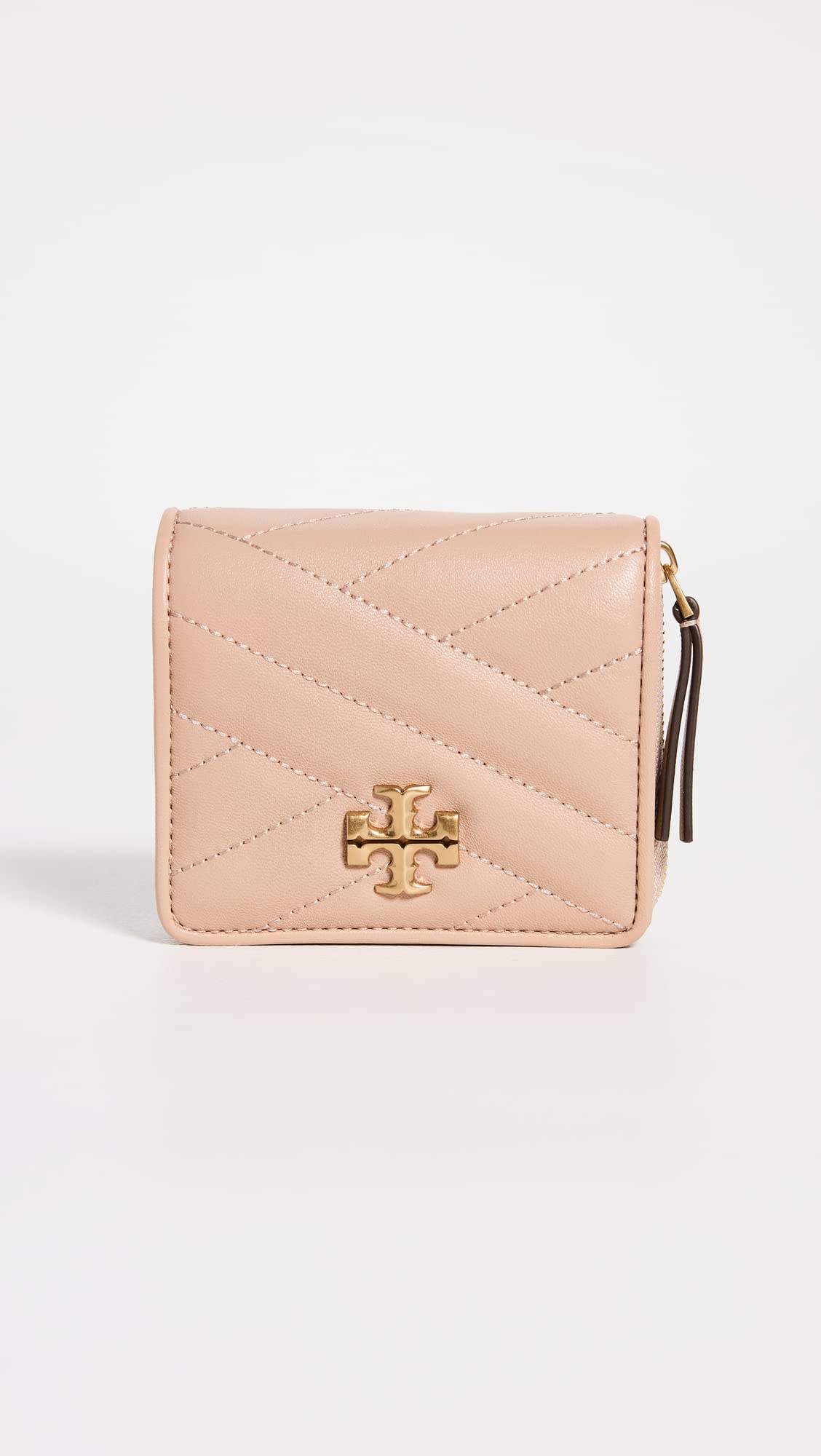 Tory Burch Women's Kira Chevron Bi-Fold Wallet, Devon Sand, Tan, One Size
