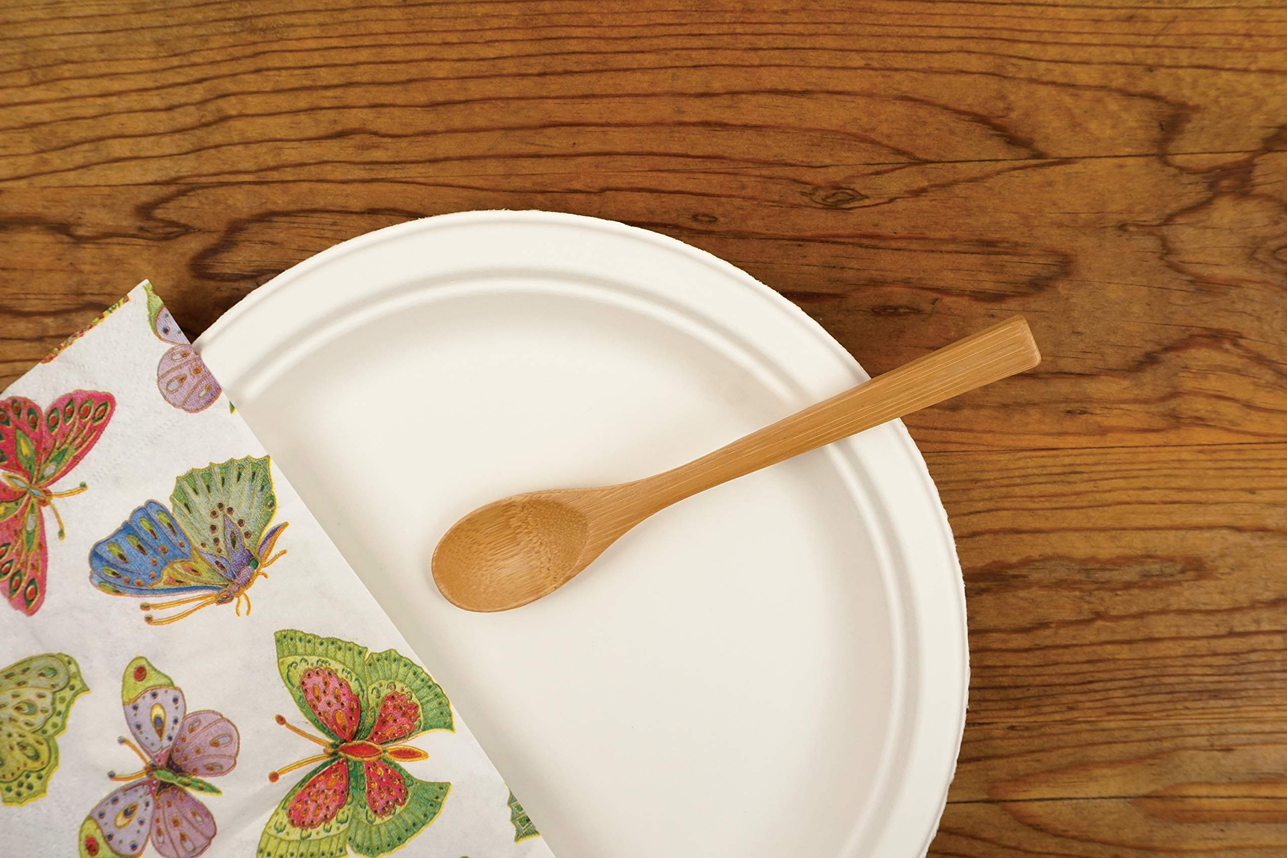 RSVP International Bamboo Kitchen Collection Reusable and Biodegradable, Spoon Set, 12 Piece