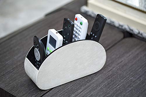 Nobranded Remote Control Holder with 5 Compartments PU Leather - Media Accessory Storage & Makeup brush, Home &Office Supplier Organizer/Housewarming gift (Light Gold)