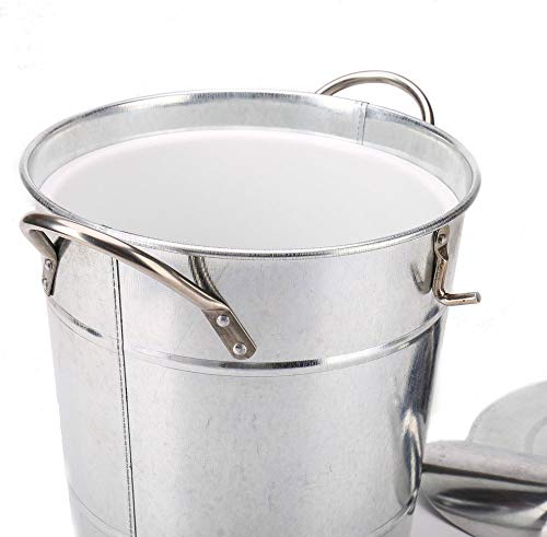 T586 4L Silver Metal Galvanized Double Walled Ice Bucket Set With Lid And Scoop