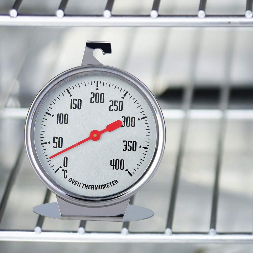 Stainless Steel Dial Oven Thermometer, Stand Up Monitoring Temperature Gauge Round Oven Displays for Home Kitchen Baking Supplies
