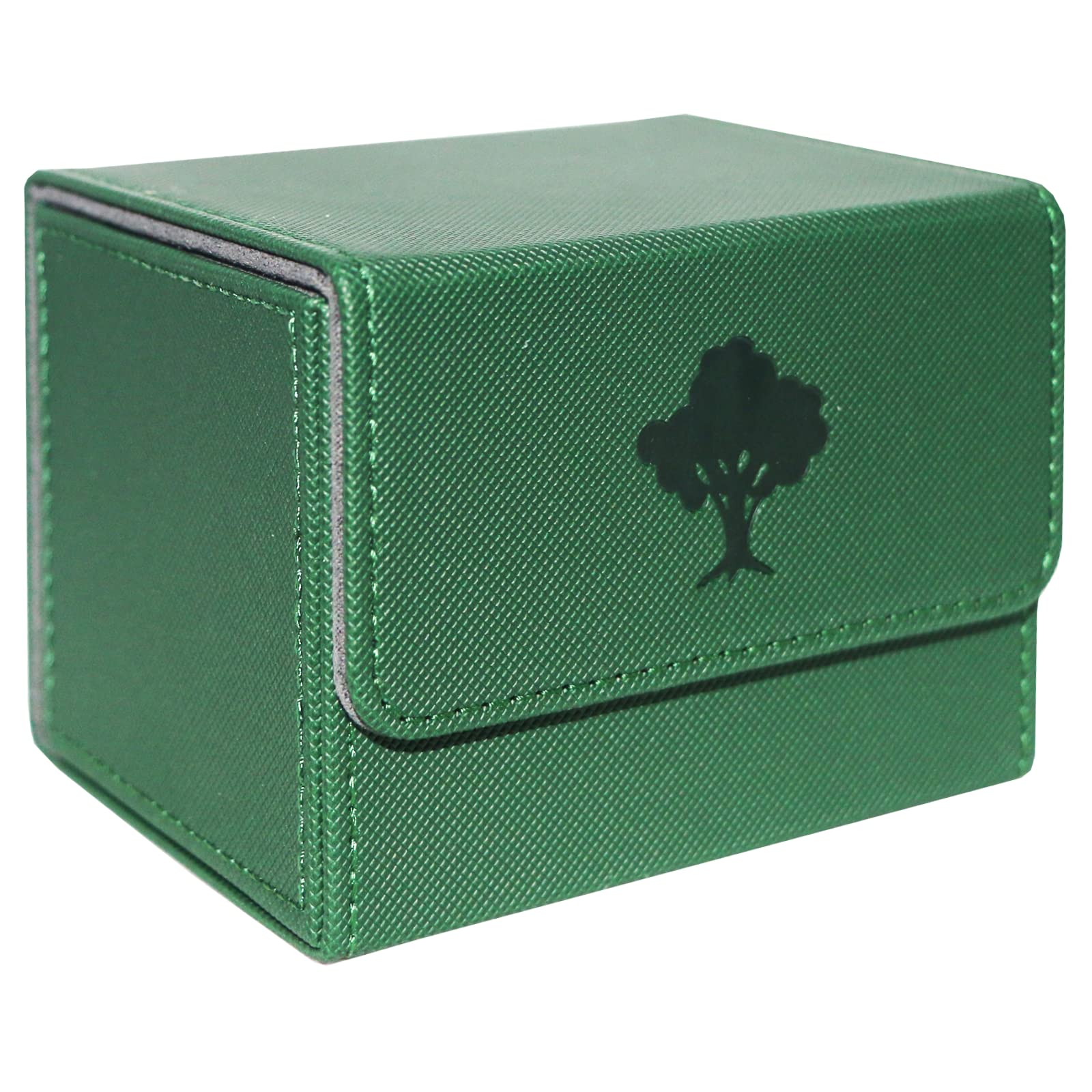 SXTT MTG Deck Box, Large Card Deck Box Fit 100+ Single Sleeved Cards for Commander, Compatible with MTG/TCG/CCG, Magnetic Game Card Case (Green)
