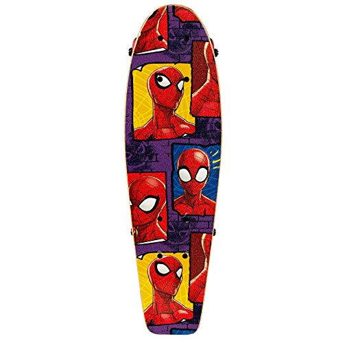 PlayWheels Ultimate Spider-Man 21" Kids Wood Cruiser Skateboard, Spider Block