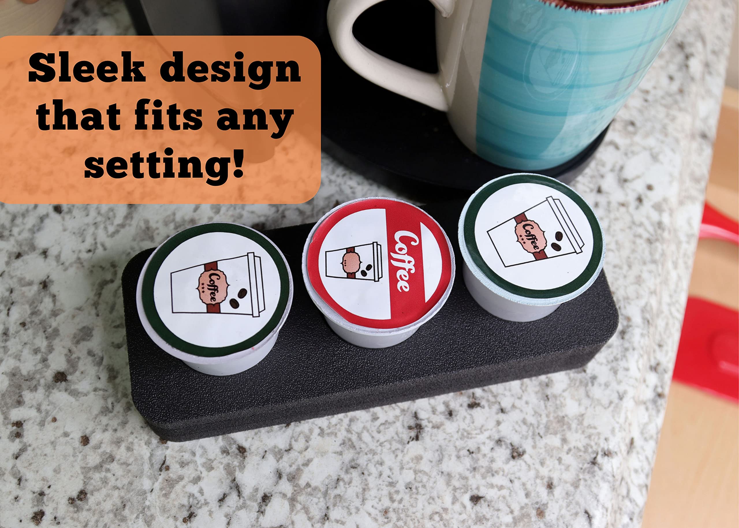 Polar Whale Hotel Hospitality Coffee Pod Storage Organizer 4 Piece Multi-Pack Tray Holder Waterproof Washable Bed and Breakfast Drawer Insert Holds 3 Pods Each Compatible with Keurig K-Cup 4 Pc Set