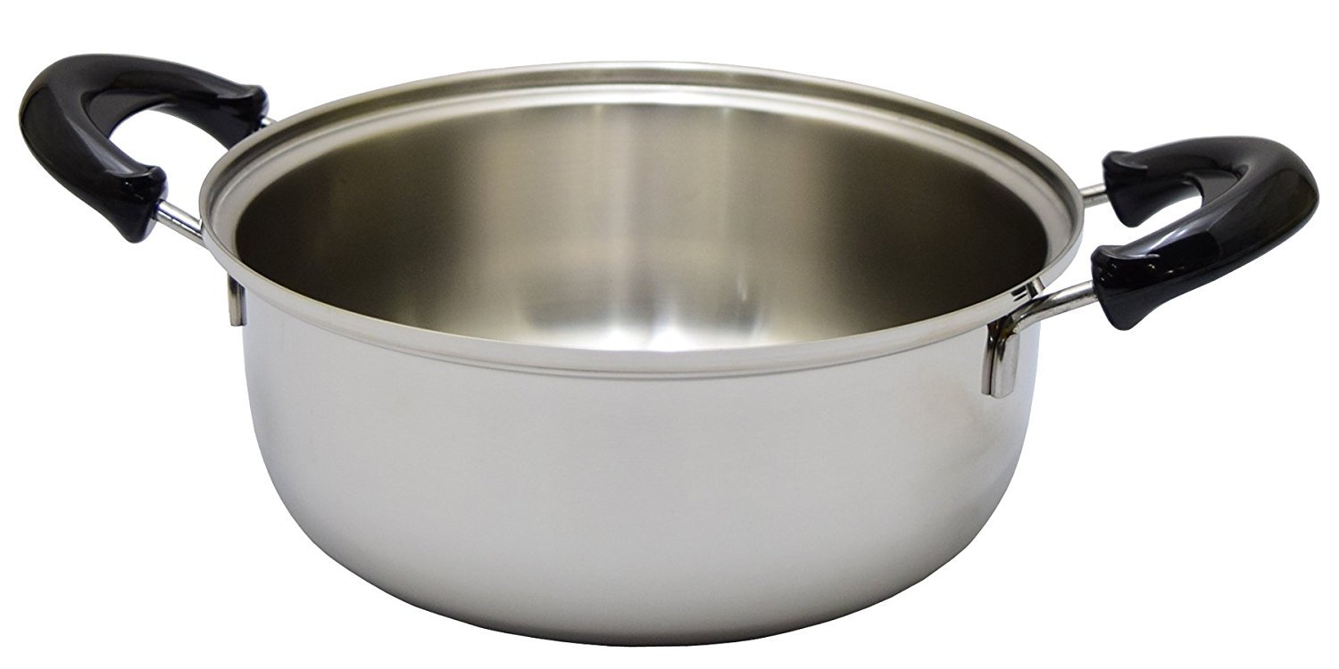 Takagi Glass Lid, Stainless Steel, Three-Layer Steel, Two-Handled Pot, 8.7 inches (22 cm), Made in Japan