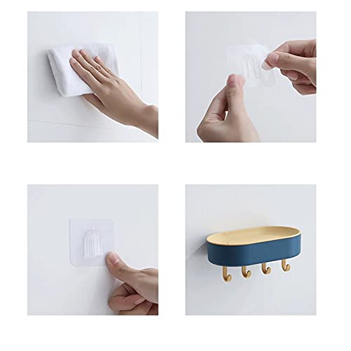 PLMM soap Box, Wall Mounted Soap Holder Box Door Soap Dish for Bathroom Products Tray Portable with Suction Cup Solid Drain Water Plates (Color : Pink)