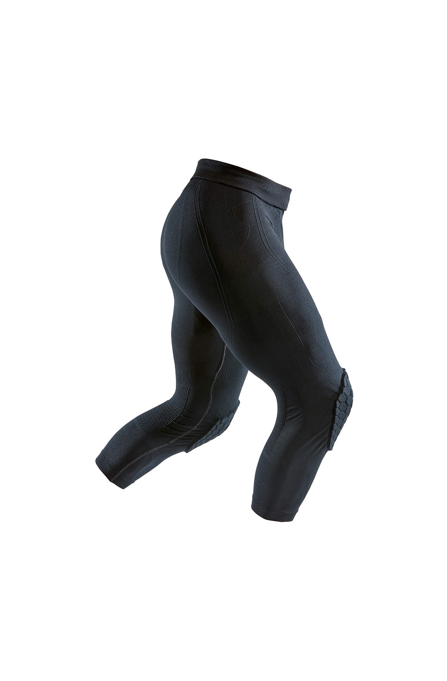 McDavid unisex adult Running Shorts Hex Elite 2 Pad 3 4 Tight, Black, Medium Large US