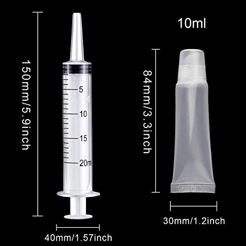 Rolybag 22 Packs Lip gloss Empty Tubes Containers(10ml),Travel empty bottle,Refillable Soft Cosmetic Squeeze Tubes For Women &Girls DIY Lip Gloss Cosmetics