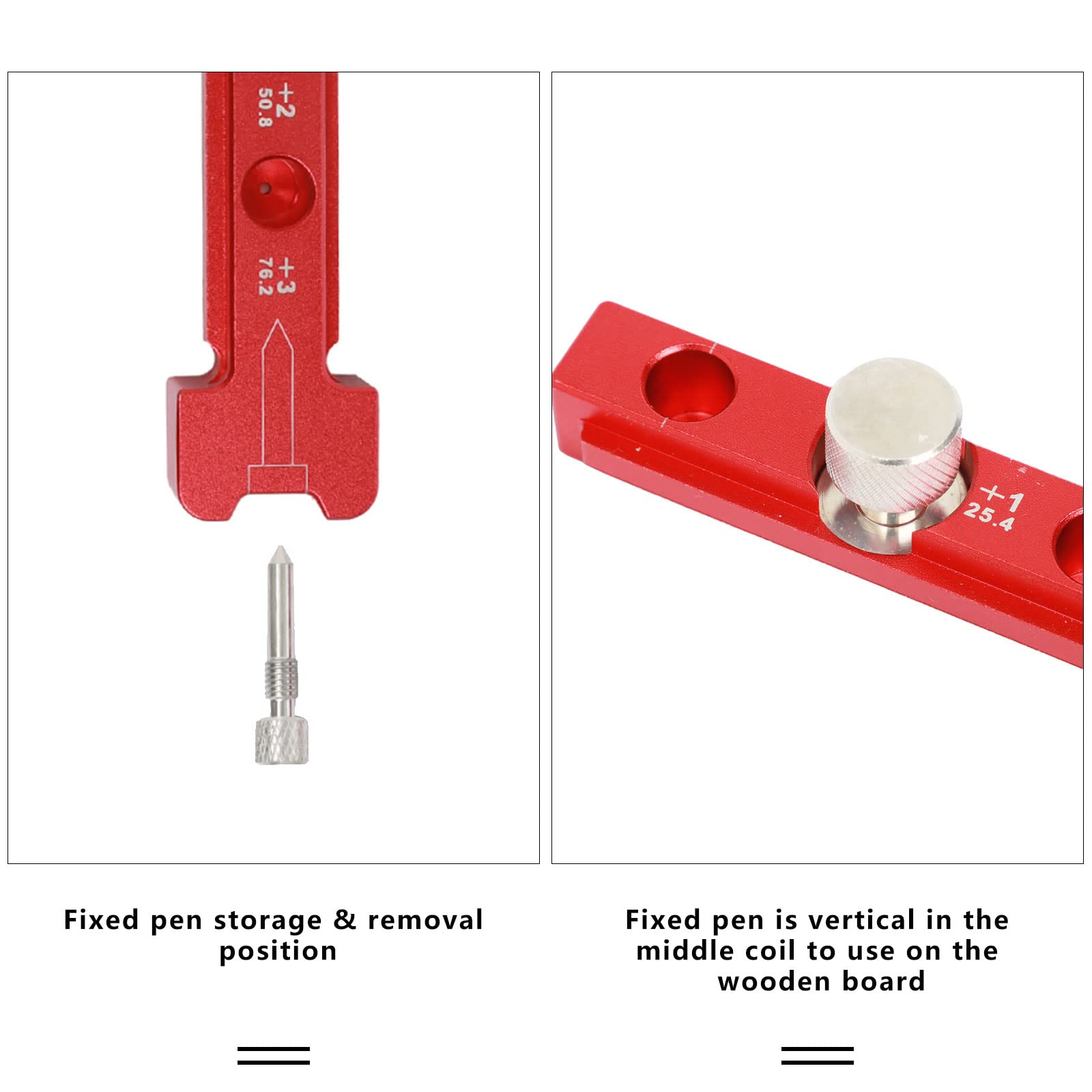 Woodworking Circular Drawing Tool, Aluminum Alloy Wood Scriber Tool Compass Scriber Adjustable Arc Drawing Ruler Gauge Metric and Inch Dual-Scale Fixed-Point Marking Carpenter Tool