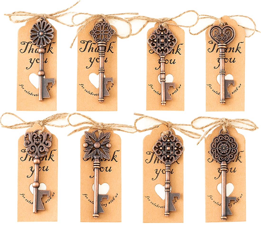YKLIGTN Zinc 80 PCS Wedding Favors Key Bottle Openers,Bridal Shower Party Gifts for Guests,Vintage Skeleton Key, Rustic Wedding Souvenirs or Decoration…