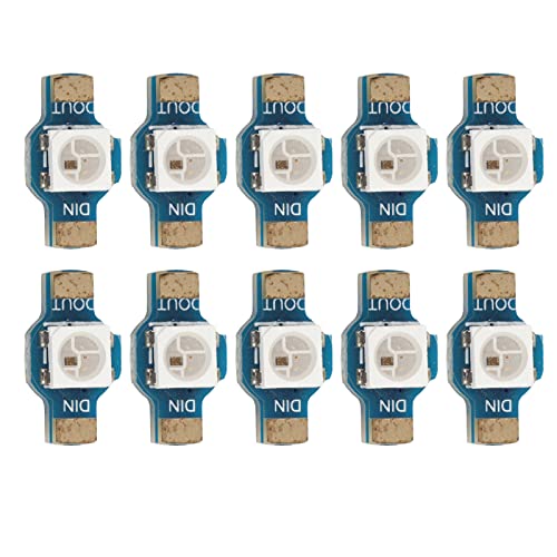 WS2812 LED Module, 5V High Brightness Low Drive Voltage PCB 10Pcs Simple Circuitry WS2812 RGB LED Module Large Scattering Angle for Replacement