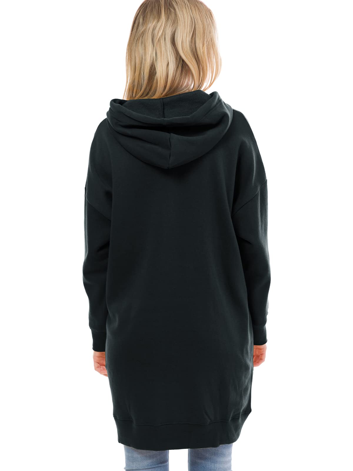 MixMatchy Women's Casual Long Sleeve Fleece Hoodie Fall Sweatshirts Hooded Pullover Tunic Ash Mustard SM