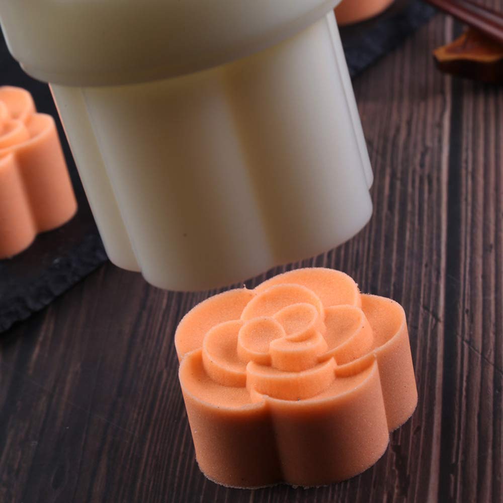 Ylskmu Cookie Stamp 6pcs 50g Moon Cake Mold Set, Thickness Adjustable Mid Autumn Festival DIY Hand Press Cookie Cutter Dessert Pastry Decoration Tool Moon cake Maker
