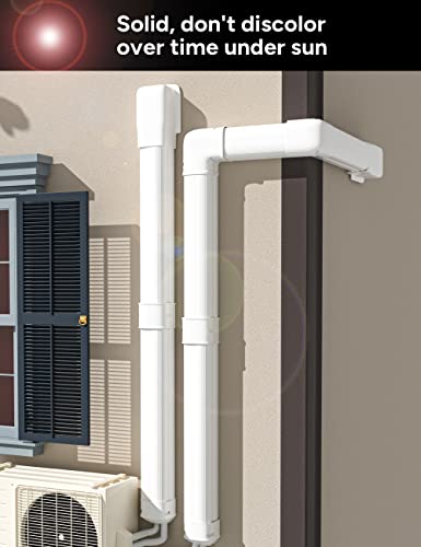 Toutgood 5'' 14Ft Mini Split Line Set Cover for Ductless Air Conditioners and Heat Pumps Systems Tubing Decorative, Upgraded UV-Proof Strong&Durability PVC Pipe