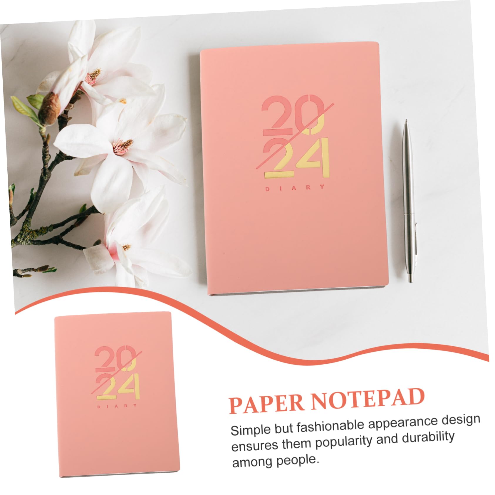 NUOBESTY 2024 Agenda Book softcover notebook planner notebook schedule recording notepad business planning notebook 2024 english notepad planning handbook office Accessories portable Paper