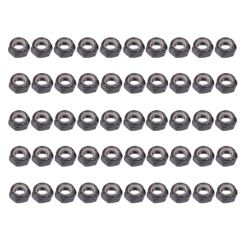 menolana 50pcs Axle Nuts for Skateboard Longboard Trucks Skateboarding Accessories