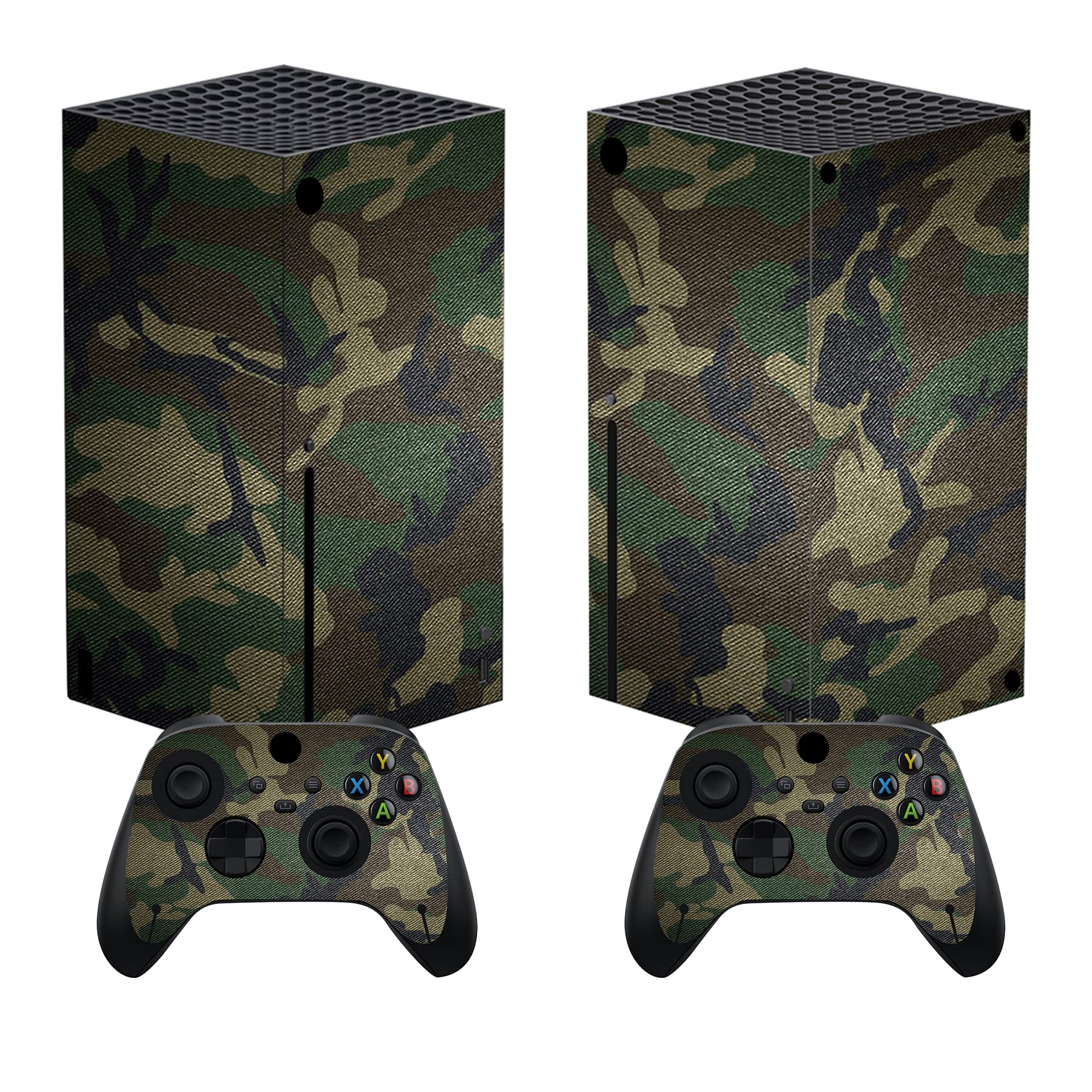 PlayVital Black Green Camouflage Custom Vinyl Skins for Xbox Core Wireless Controller, Wrap Decal Cover Stickers for Xbox Series X Console Controller