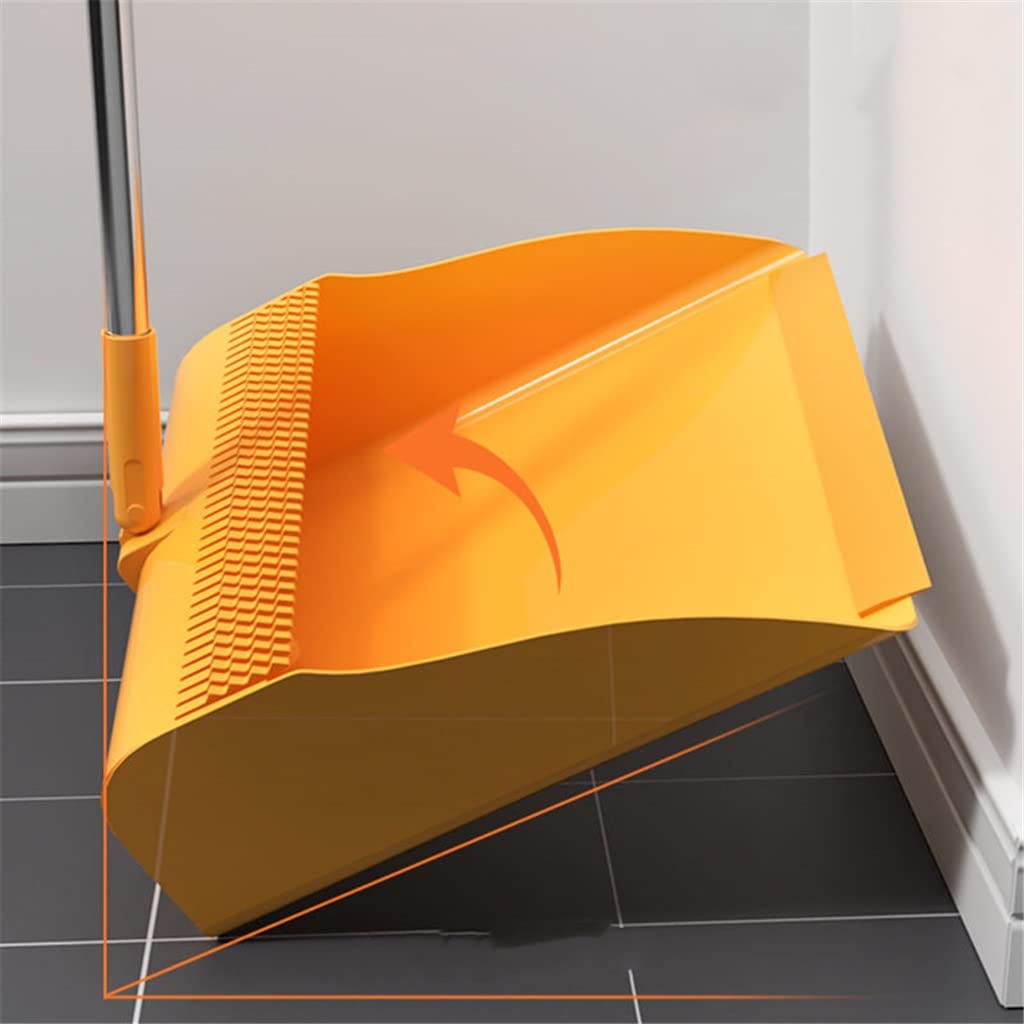 WSJIE Household Broom Folding Dustpan Floor Squeegee Brush Hair Dust Home Cleaning Products Garbage Collector Wiper Sweeper