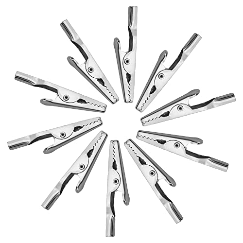 WMYCONGCONG 100 PCS Metal Alligator Clips 52mm Electrical Test Clamps (100 Pcs no cap)