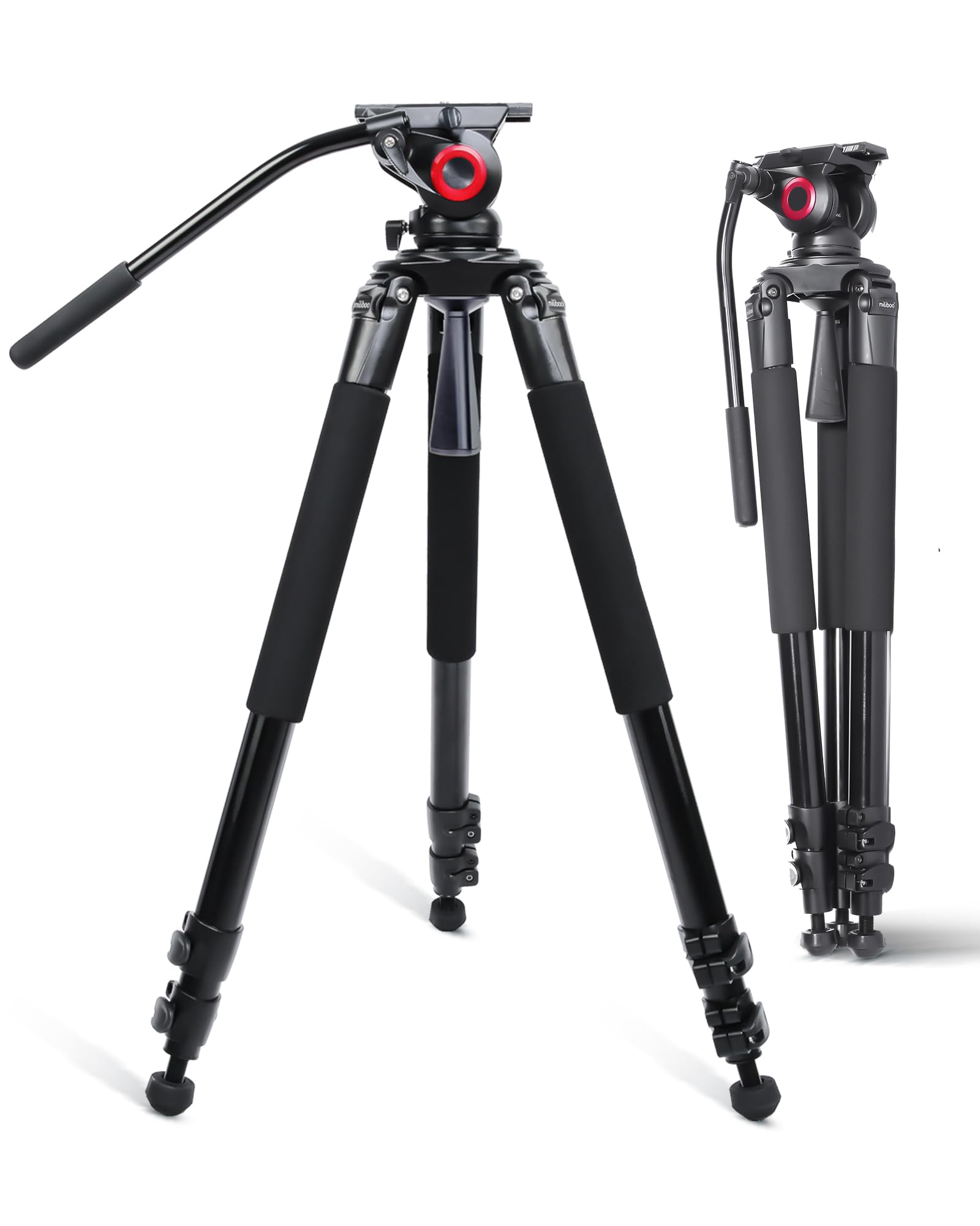 miliboo Heavy Duty Video Tripod,Aluminum Tripod for Camera, Professional Shooting Tripod with Fluid Head,MaxLoad 22lbs (MTT701A)