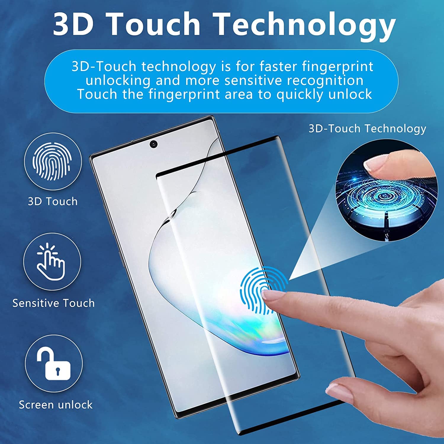 OttarScreen Galaxy Note 10 Plus Screen Protector, 3 Pack Tempered Glass Screen Protector【3+1 Pack 】1 Pack Camera Lens Protector, Easy Installation, 3D Glass 9H Hardness Tempered Glass Screen Protector