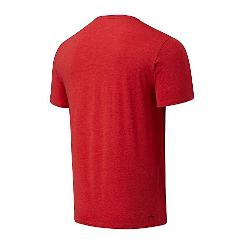 New Balance Men's Heather Tech Short Sleeve, Team Red , Small