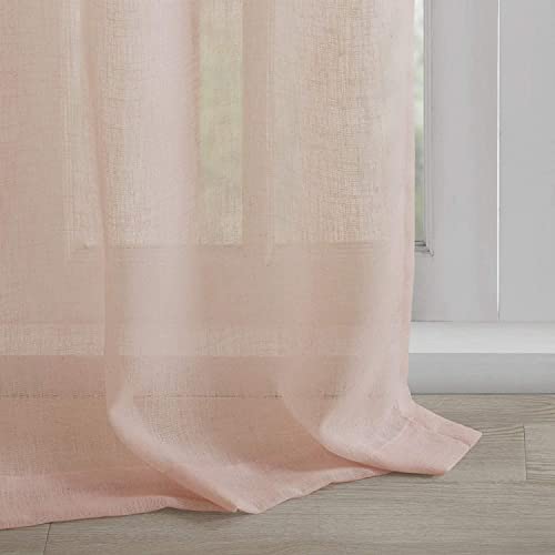 Madison Park Rosette Floral Embellished Cuff Tab Top Solid Single Window Treatments Curtain Panel Drape for Bedroom Living Room and Dorm, 50"x63", Blush