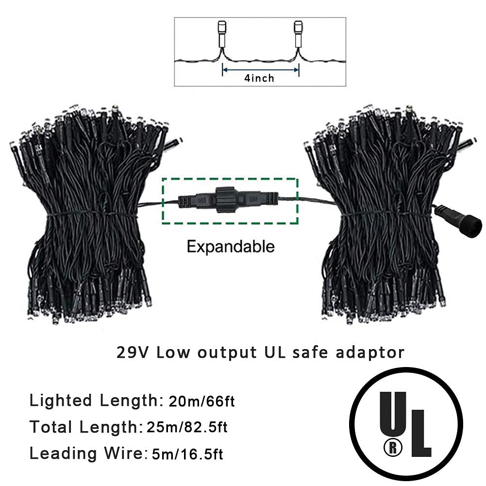 NXWVPC Weillsnow Blue Christmas Lights, 200 LED Mini Tree Lights, 82ft 29V UL Certified Indoor & Outdoor String Lights for Halloween, Christmas Tree, Party, Patio, Garden, Decor(Blue)