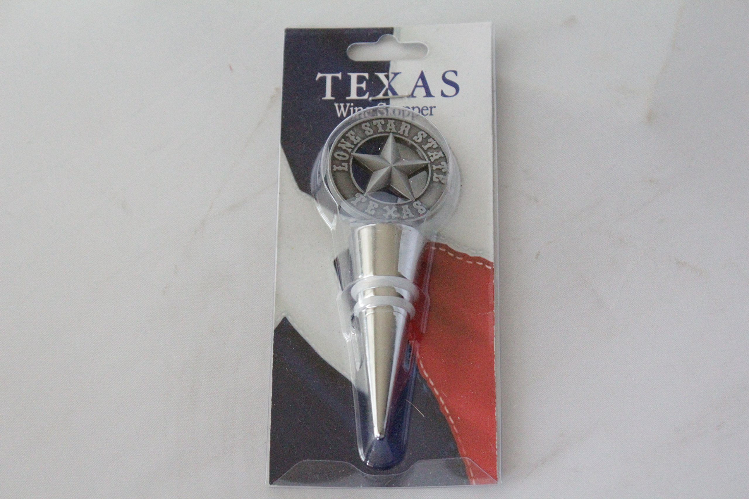 River Edge Texas Lone Star State Concho Metal Wine Bottle Stopper Cork