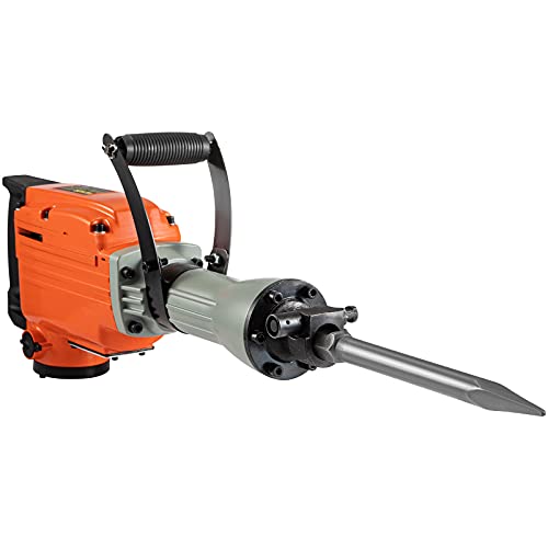 VEVOR Demolition Jack Hammer 2200W Jackhammer Concrete Breaker 1400 BPM Heavy Duty Electric Jack Hammer 6pcs Chisels Bit w/Gloves & 360°C Swiveling Front Handle for Trenching and Breaking Holes