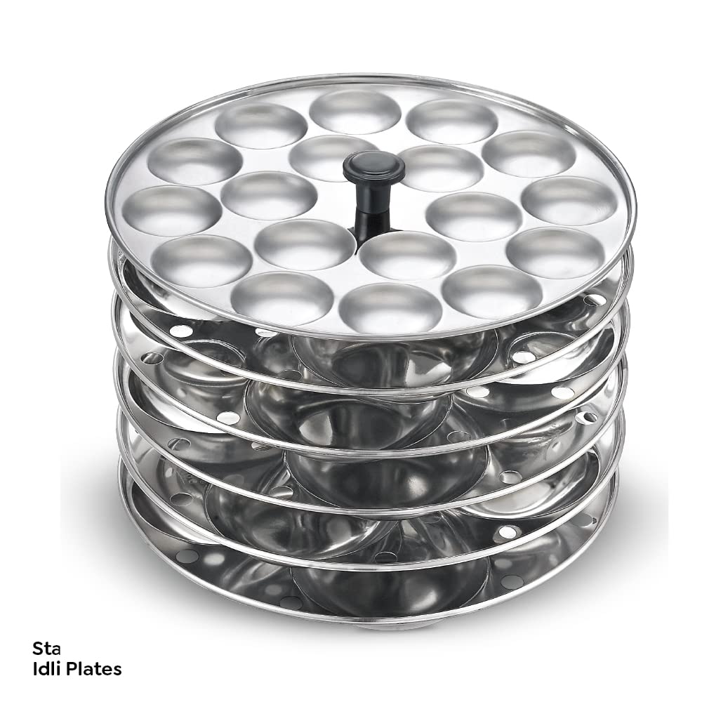 TTK Prestige PRID6 Cooker, 5Plates + 1 Mini Idli Plate, SILVER