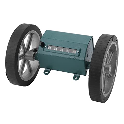 Uxsiya Meter Counter, Simple Mechanism Green Length Counter Reset Key Stainless Steel Rubber Alloy for Plastic Film for Leather
