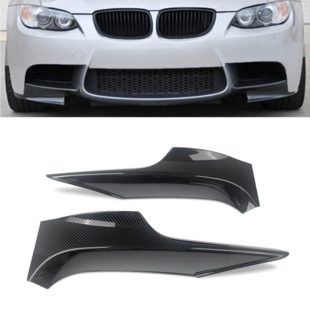 MIC Front Bumper Lip Splitter Protector Cover Compatible with E92/E93 Pre-LCI 2006-2010 M Sport,ABS Plastic (Carbon Fiber Style)