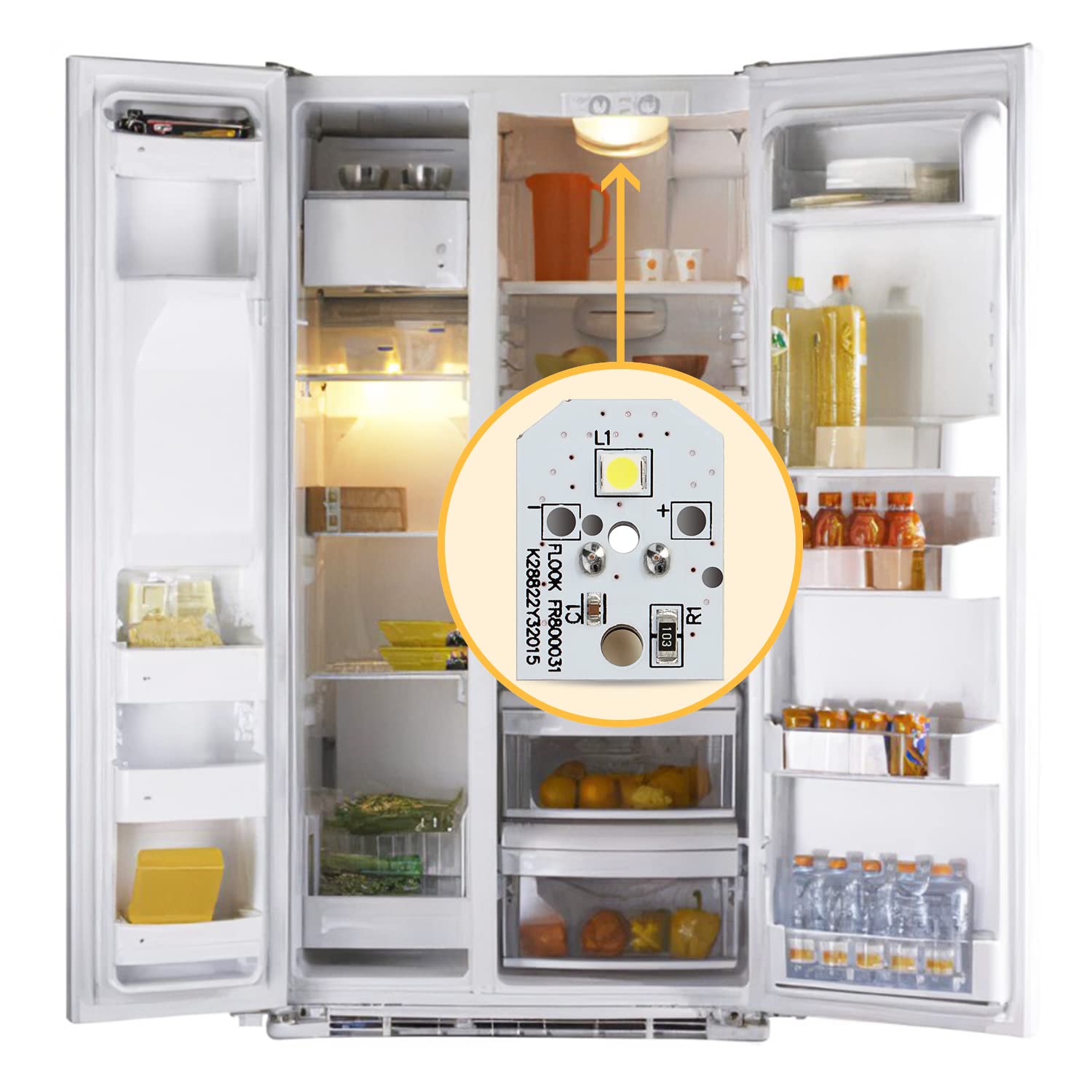 WR55X11132 WR55X25754 Refrigerator Light Bulb Replacement for GE Refrigerator, Fit PS4704284 3033142 EAP12172918 WR55X30602 WR55X26486 AP6261806 (Cover Not Included)