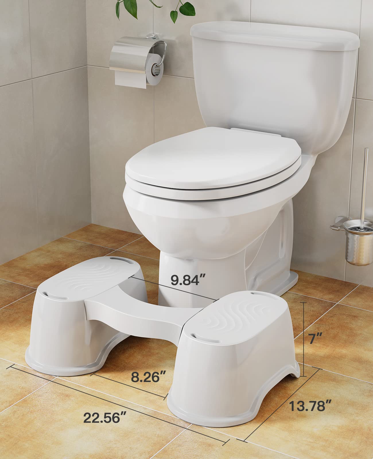 Pipishell Toilet Stool, 7” Bathroom Stool for Toilet, Detachable Toilet Potty Step Stool for Adults and Kids, Ergonomic Toilet Footstool with Non-Slip Pad, PITS01