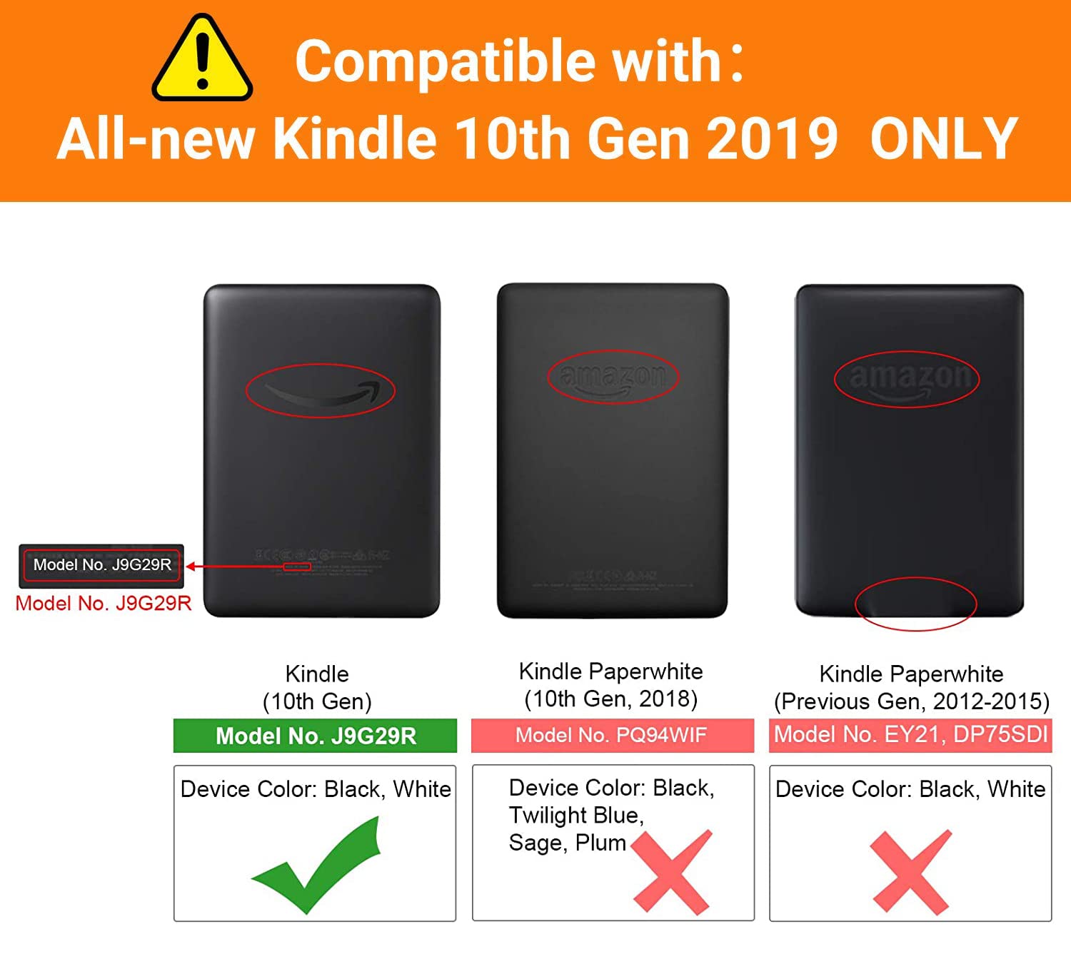 MoKo Case Fits 6" Kindle (10th Generation, 2019 Release), Lightweight Premium Shell Cover with Auto/Sleep, Will Not Fit Kindle Paperwhite 10th Generation 2018 - Almond Blossom