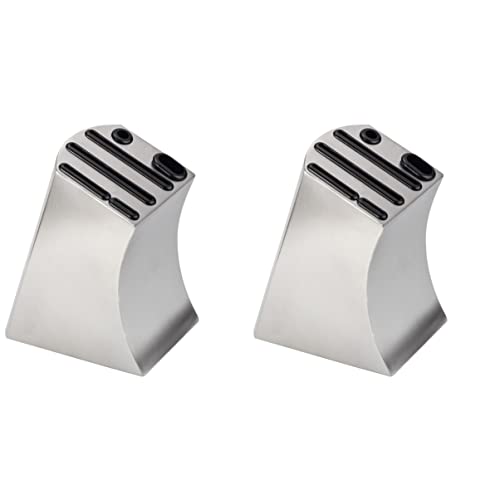 UPKOCH Storage Shelves Kitchen Utensil Holder 2pcs Block Home Knife Kitchen Storage Organizer Rack For Inserted Steel Stainless Restaurant Holder Storage Shelves Kitchen Utensil Holder