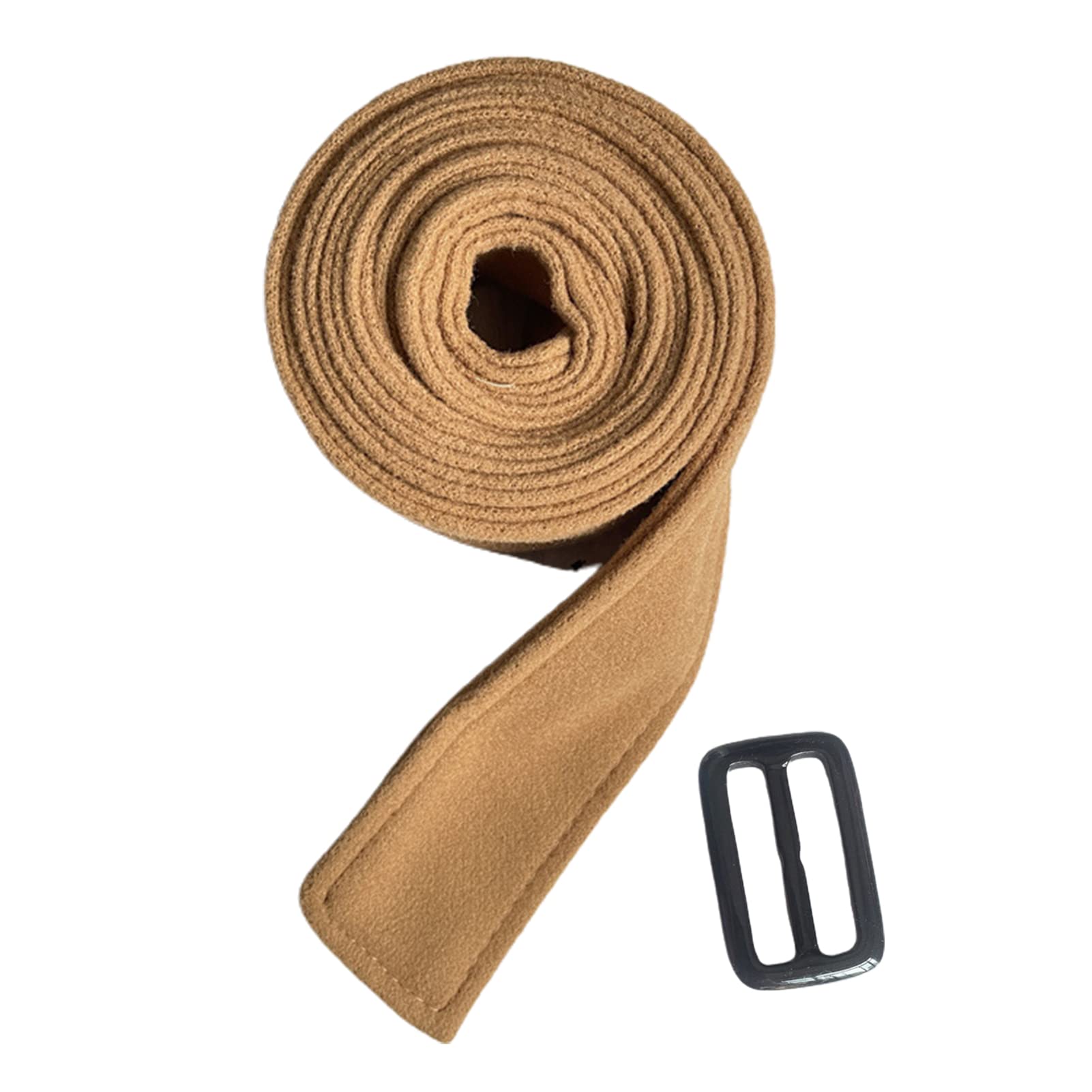 Tainrunse Women Belt Faux Woolen Coat Corset Double-Sided Waist Belt Long Enough Wear-resistant Solid Color Waist Belt for Daily Wear Camel One Size