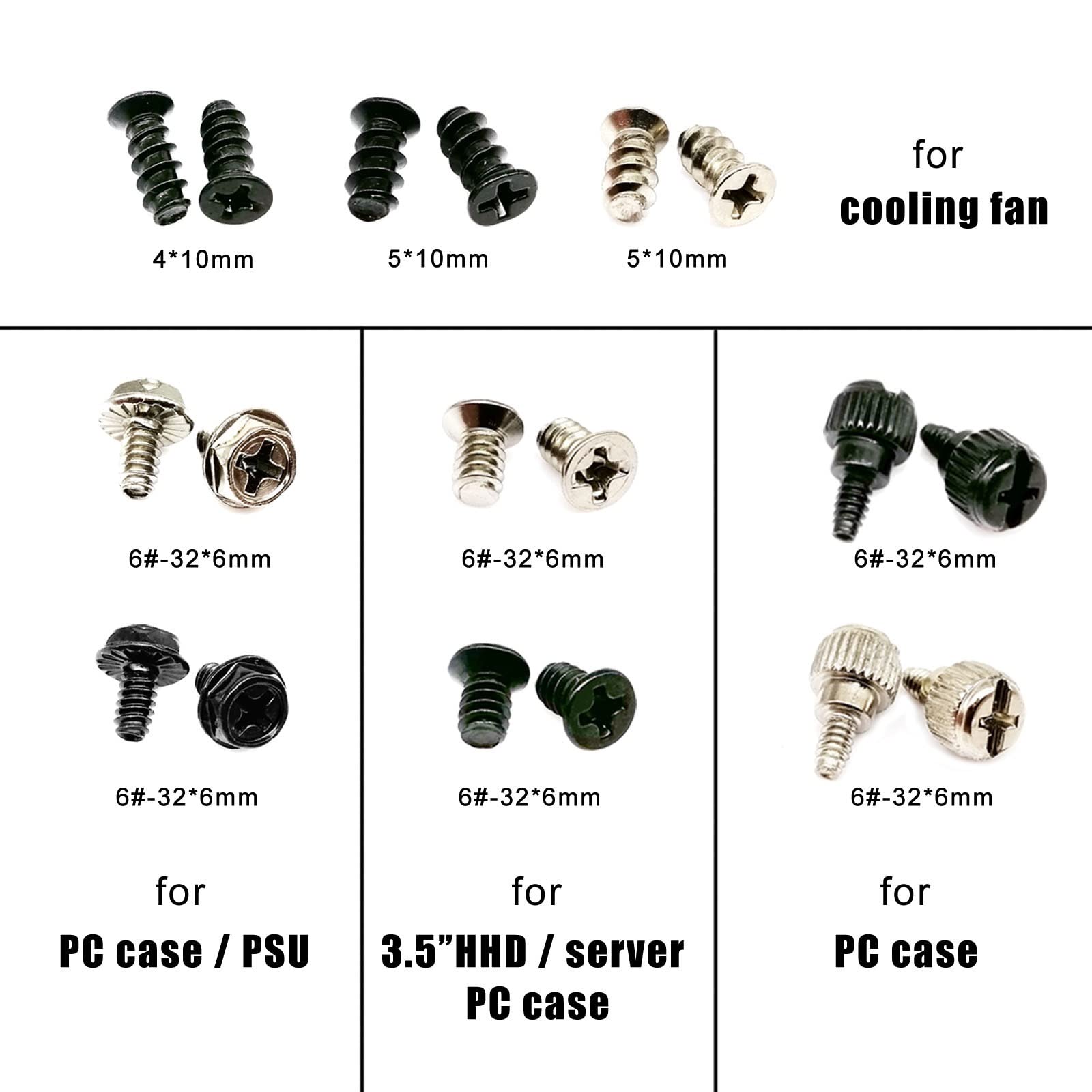 XADITON 305/780pcs Computer PC Case Hard Disk Drive Fan Motherboard Power Supply Server HDD PSU PCI Mount Repair DIY Screw Bolt Kit Set (Color : Set A 305pcs)