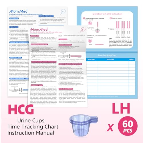 MomMed Ovulation Test Strips (LH60) with 60 Collection Cups, Reliable LH Surge Predictor OPK Kit, Accurately Track Ovulation Test, High Sensitivity Result for Women Home Testing