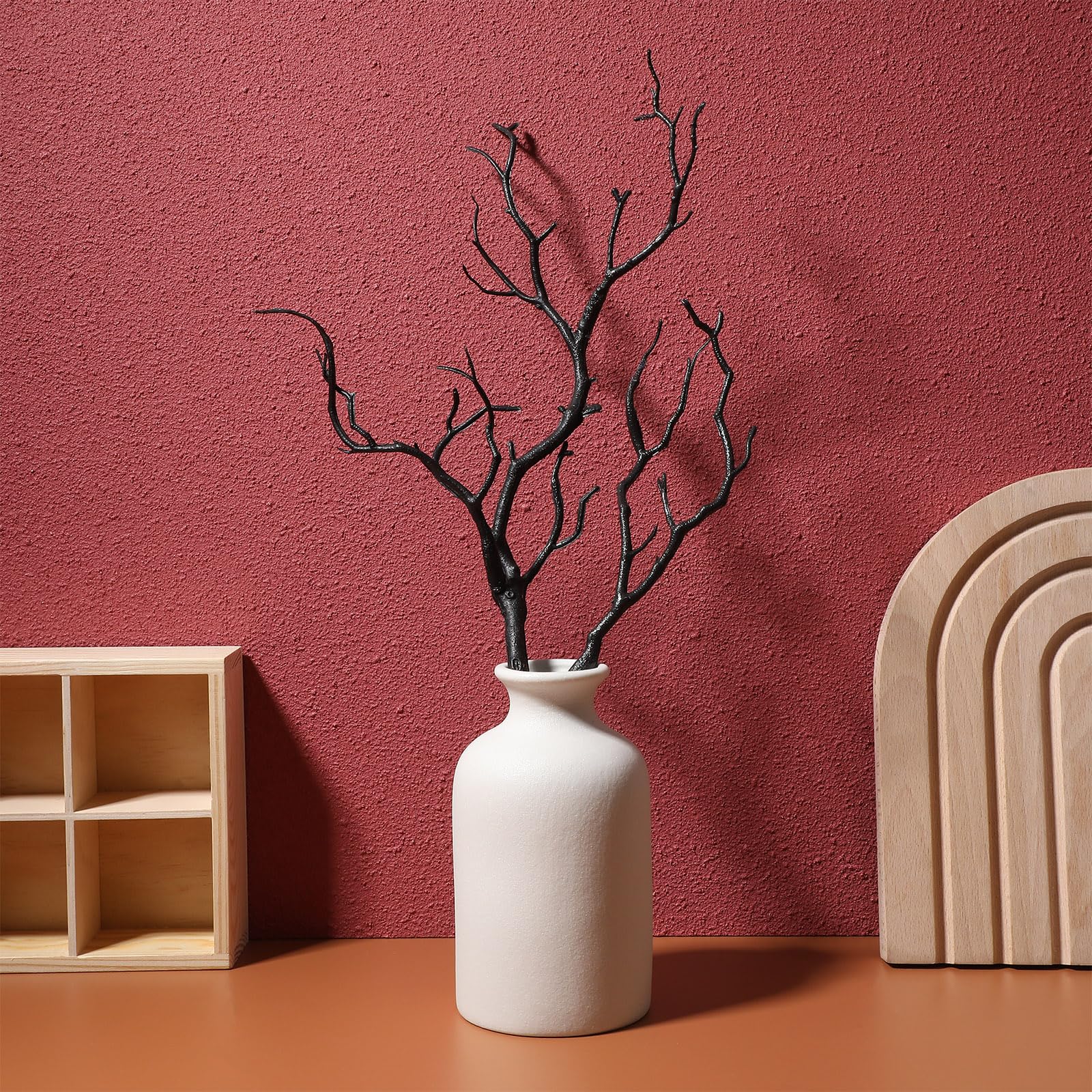 MAGICLULU Decorative Tree Branches 4pcs Plastic Artificial Dry Plant Tree Branch Antler Dried Branches Decorative Plant Twigs Branch Manzanita Trees Vase Decor