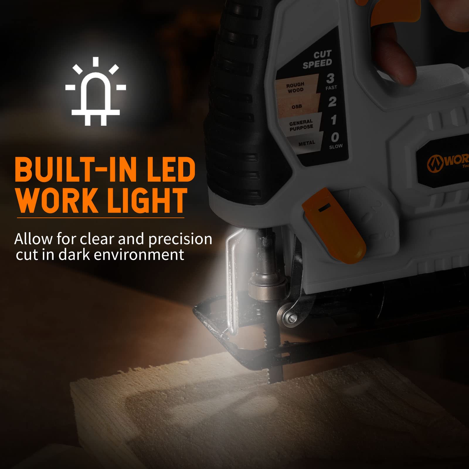 WORKSITE Cordless 20V Jig Saw Bundle with 1 Extra Battery