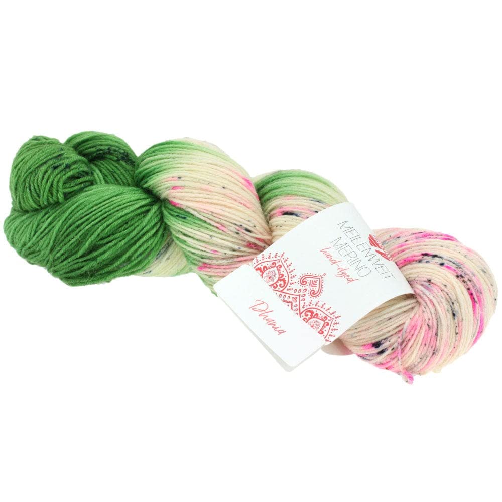 Lana Grossa Hand Dyed Meilenweit 100 Merino Rainbow Yarn, 614 Anuj