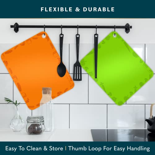 Plastic Cutting Board Set of 8-15"x12" - 1.5mm Thick Non Slip Plastic Cutting Boards for Kitchen - Flexible Cutting Board, Chopping Board - Cutting Mats for Cooking - Color Coded Cutting Board Mats