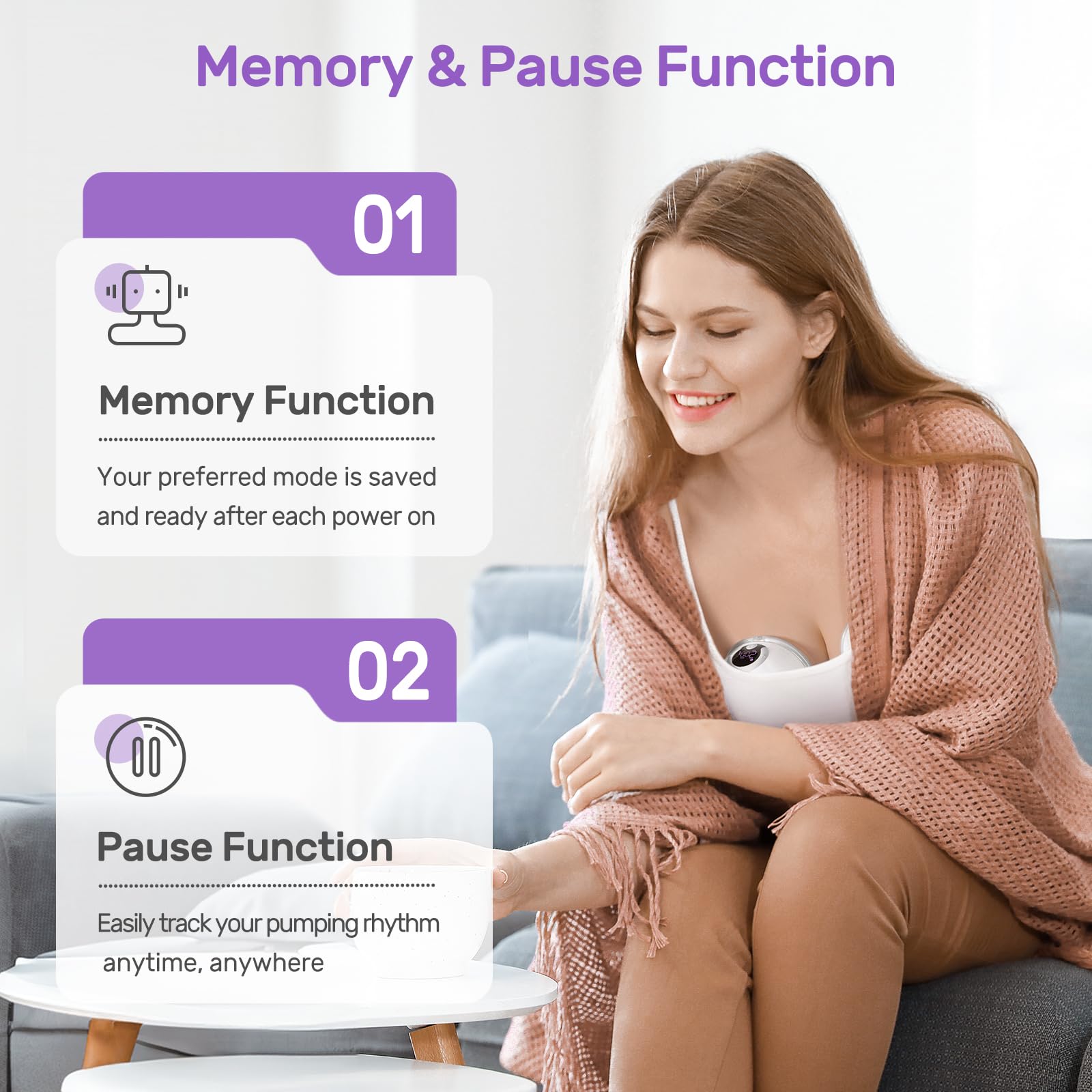 Nuliie Hands-Free Breast Pump S32, Electric Wearable Breast Pumps 4 Modes 9 Levels, More Private, 24MM Comfortable Flange, Memory Function, Replaced Accessories Included (2 Packs, White)