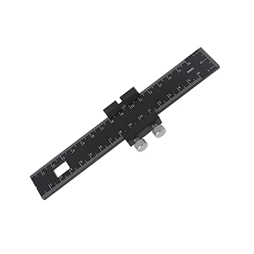 Woodworking Ruler, Precision Pocket Ruler Metal Slide Rule with Inch and Metric Indicators, Carpentry Tools Ruler, Aluminum Alloy Scribing Ruler for Woodworking DIY Measuring Tool (6 inch)